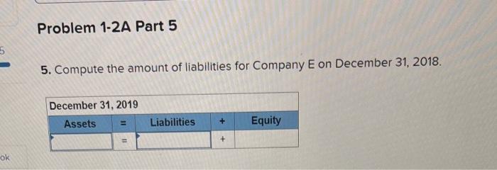 Solved Required information Problem 1-2A Computing missing | Chegg.com