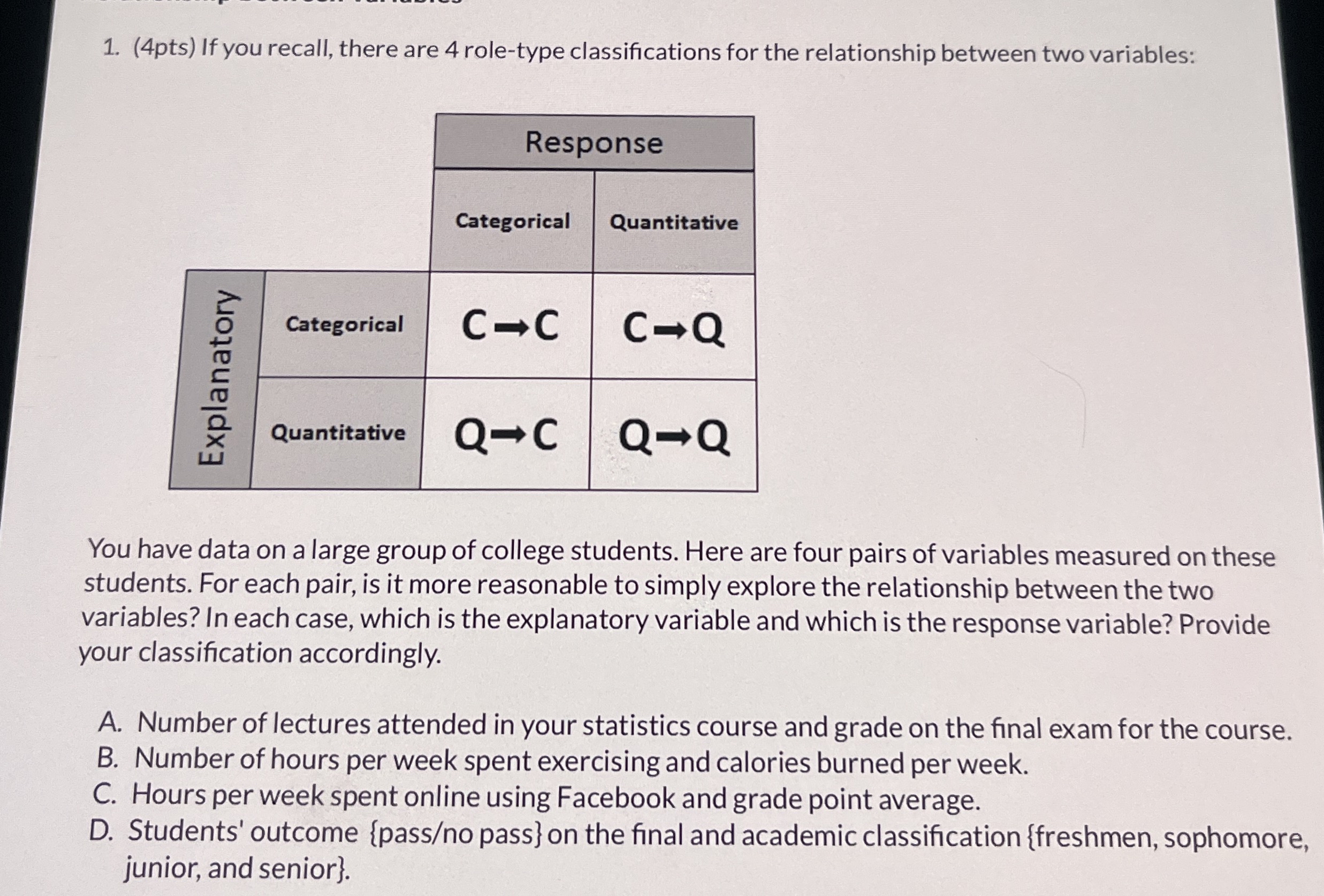 Solved How to solve (4pts) ﻿If you recall, there are 4 | Chegg.com