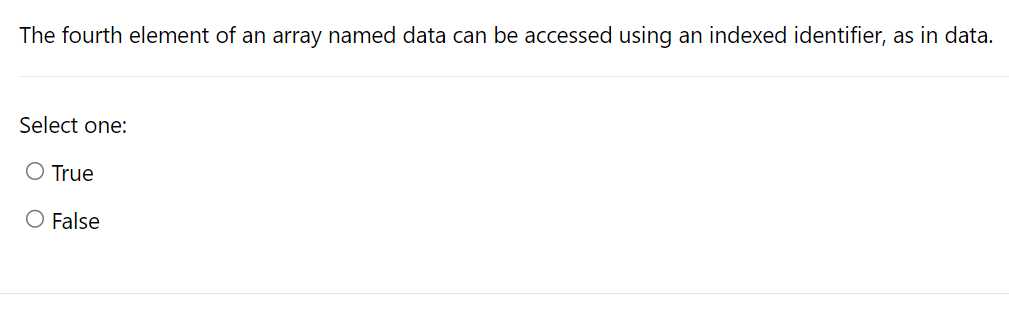 Solved The fourth element of an array named data can be | Chegg.com