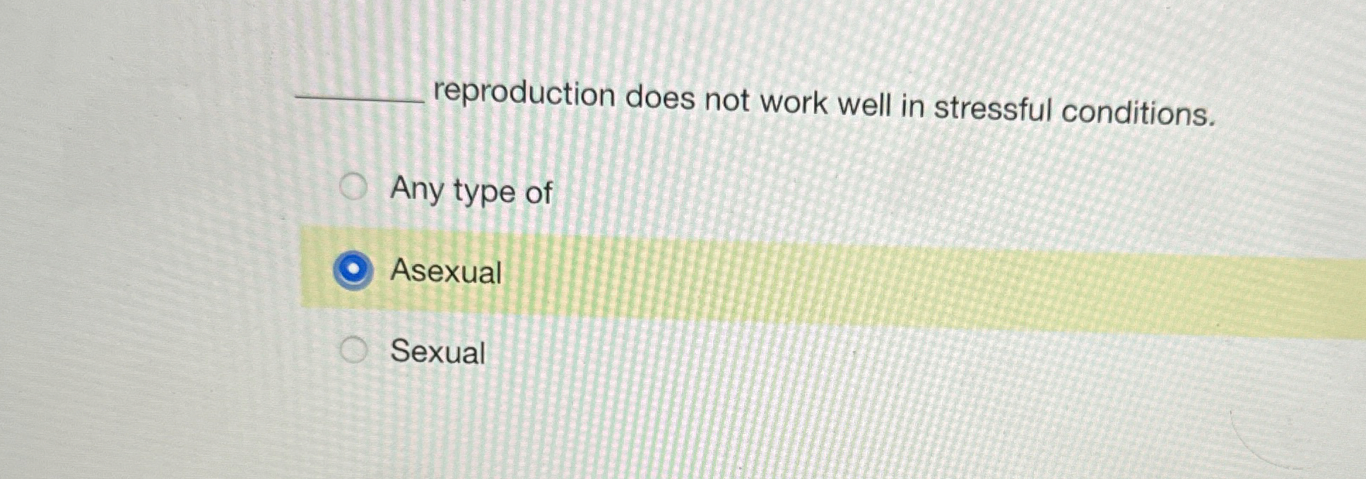 Solved reproduction does not work well in stressful | Chegg.com