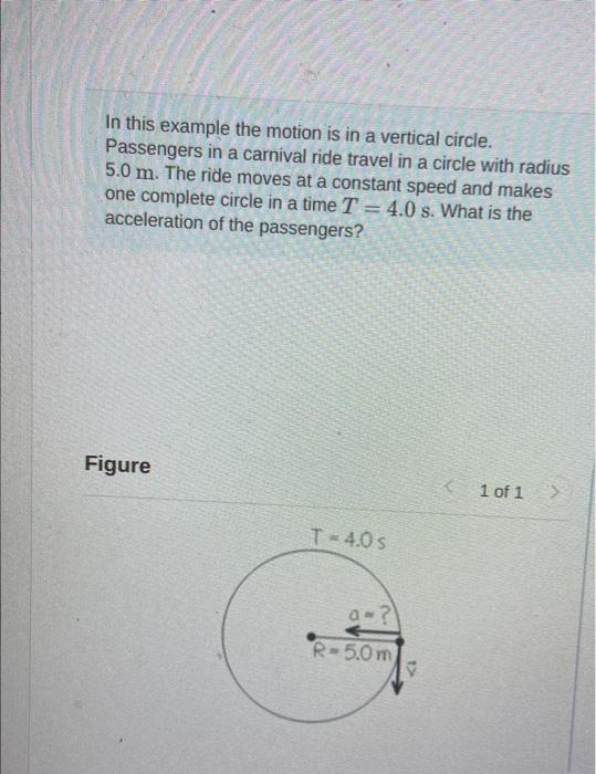 Solved In this example the motion is in a vertical circle. | Chegg.com