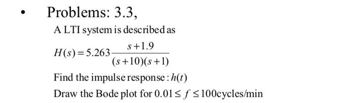 Solved Problems: 3.3, A LTI system is described as | Chegg.com
