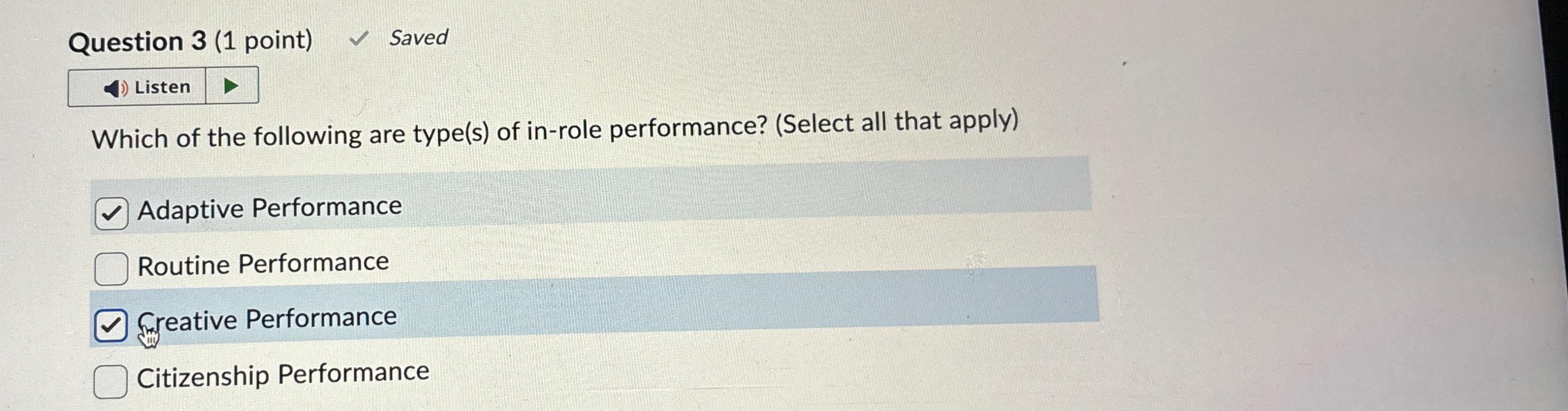 Solved Question 3 (1 ﻿point) ﻿SavedListenWhich of the | Chegg.com
