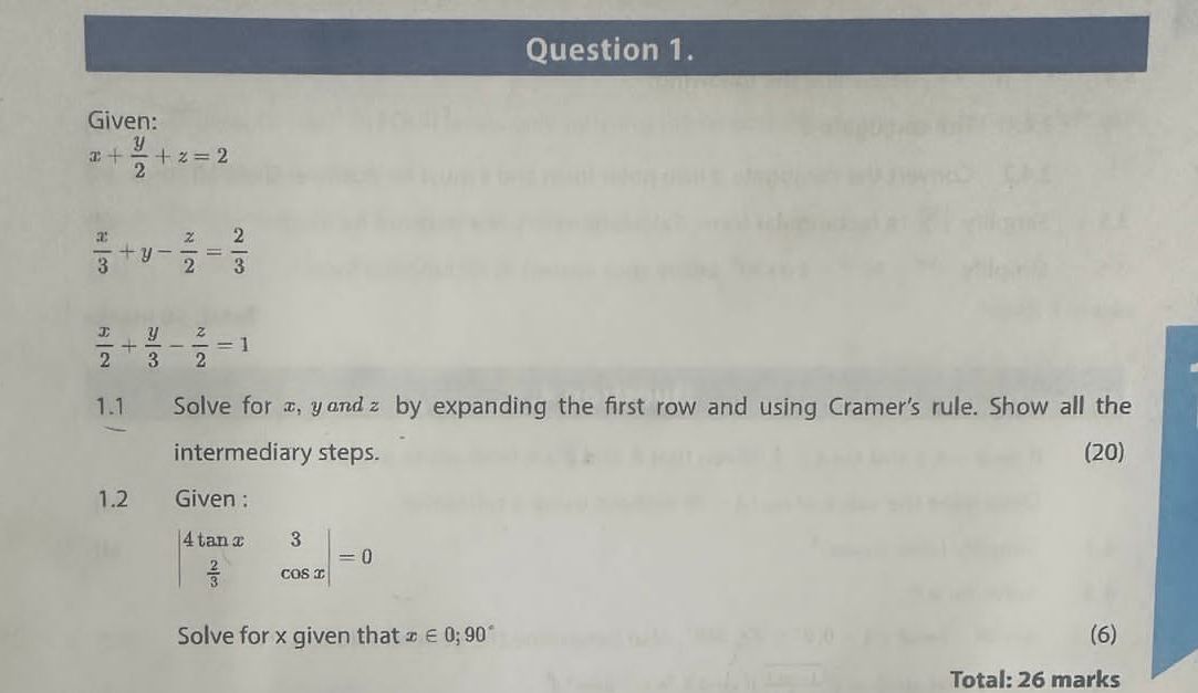 Solved Question 1.Given:x+y2+z=2x3+y-z2=23x2+y3-z2=11.1 | Chegg.com