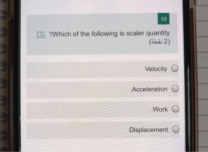 Solved 10 M ?Which of the following is scaler quantity (übäi | Chegg.com