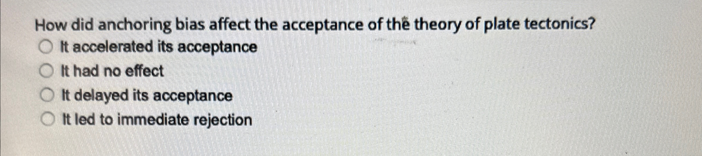 Solved How did anchoring bias affect the acceptance of thê | Chegg.com
