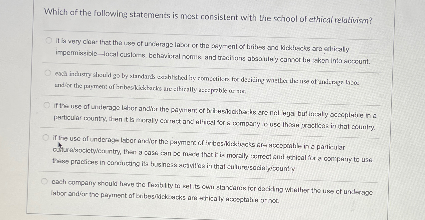 Solved Which of the following statements is most consistent | Chegg.com