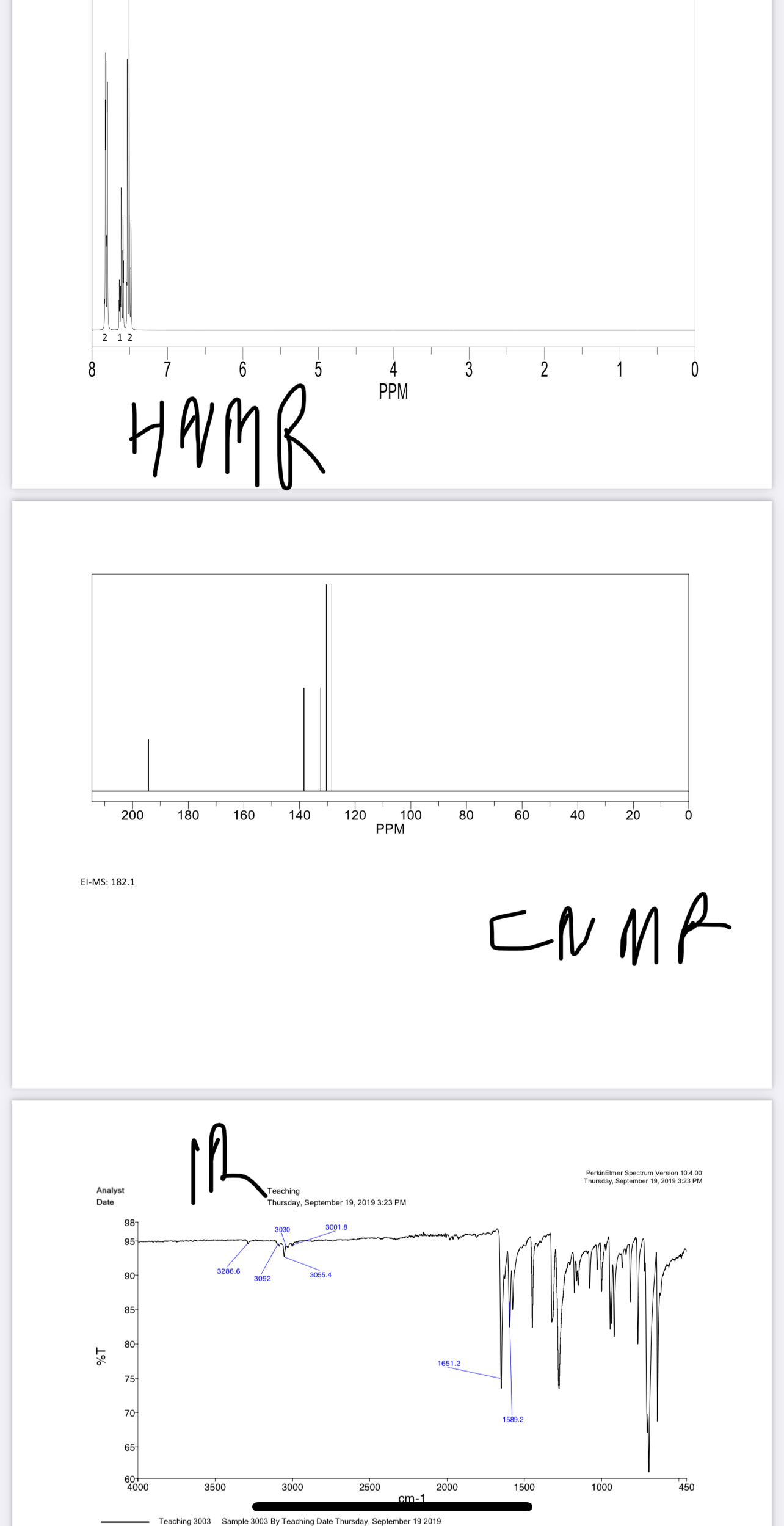 Solved Based on the graphs below. Utilizing HNMR, ﻿NMR and | Chegg.com