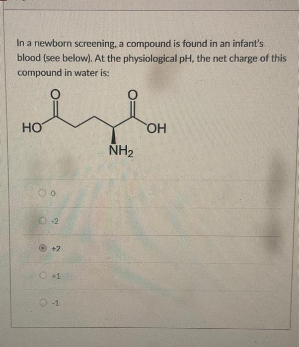 Solved In a newborn screening, a compound is found in an | Chegg.com