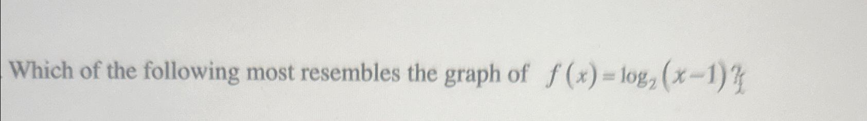 Solved Which of the following most resembles the graph of | Chegg.com