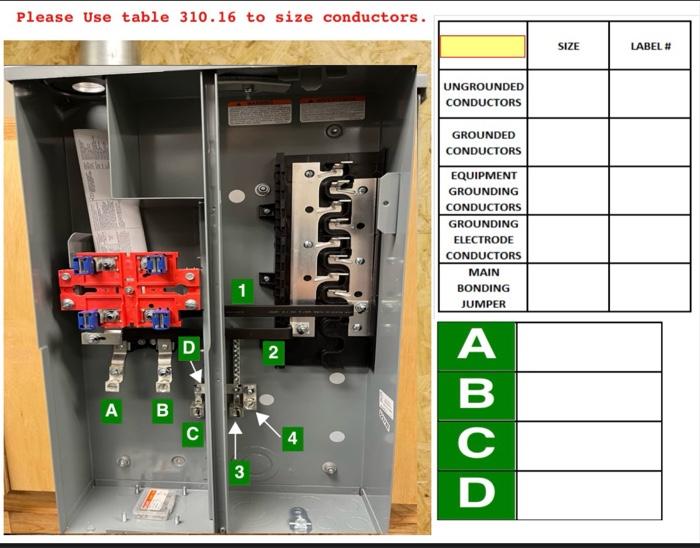 Solved Please Use table 310.16 to size conductors. | Chegg.com