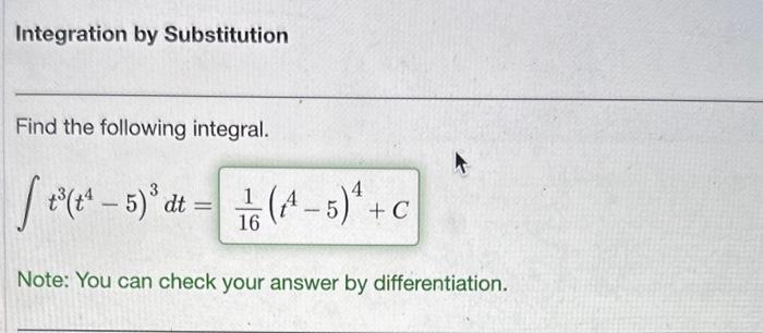 Solved Integration by Substitution Find the following | Chegg.com
