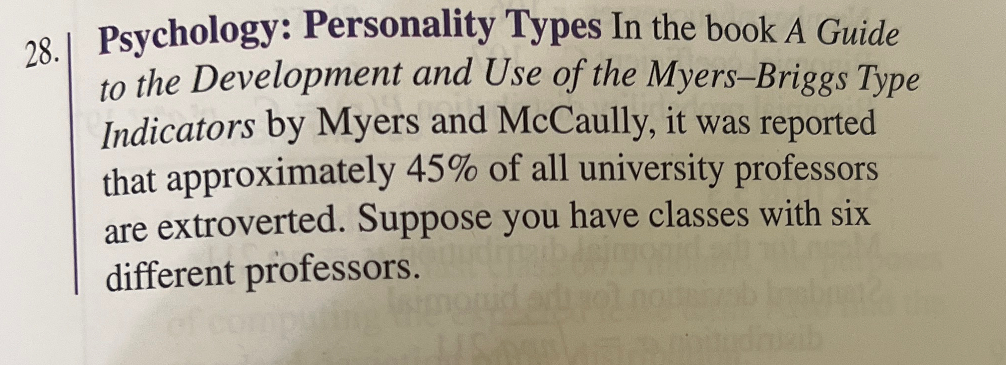 Solved Psychology: Personality Types In the book A Guide to | Chegg.com