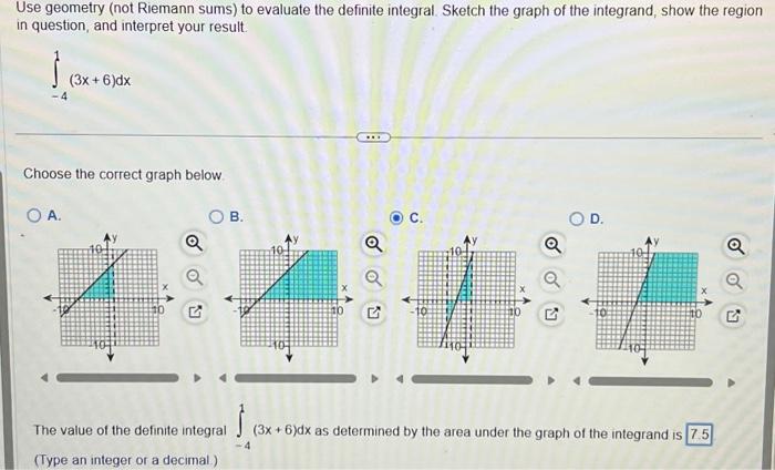 Solved Use geometry (not Riemann sums) to evaluate the | Chegg.com