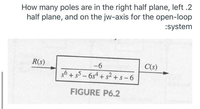 Solved How many poles are in the right half plane, left.2 | Chegg.com