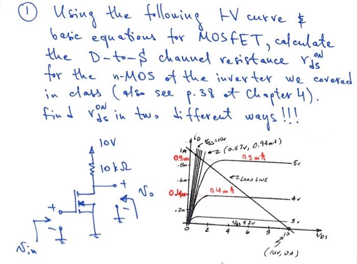 Solved (1) Using the following HV curve $ basic equations | Chegg.com