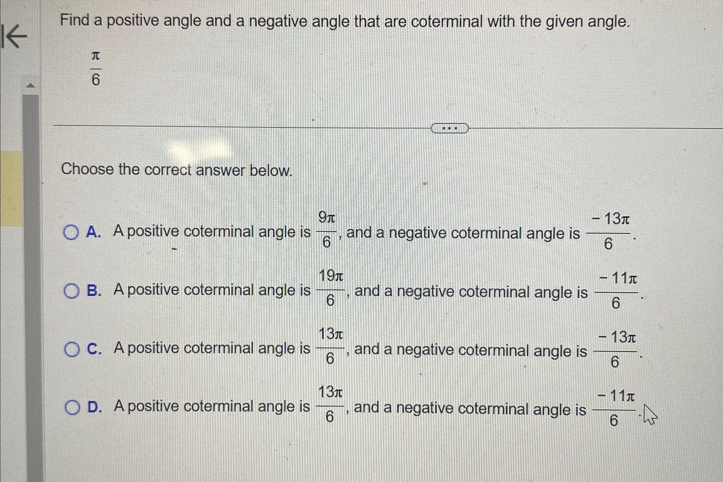 Solved Find a positive angle and a negative angle that are | Chegg.com