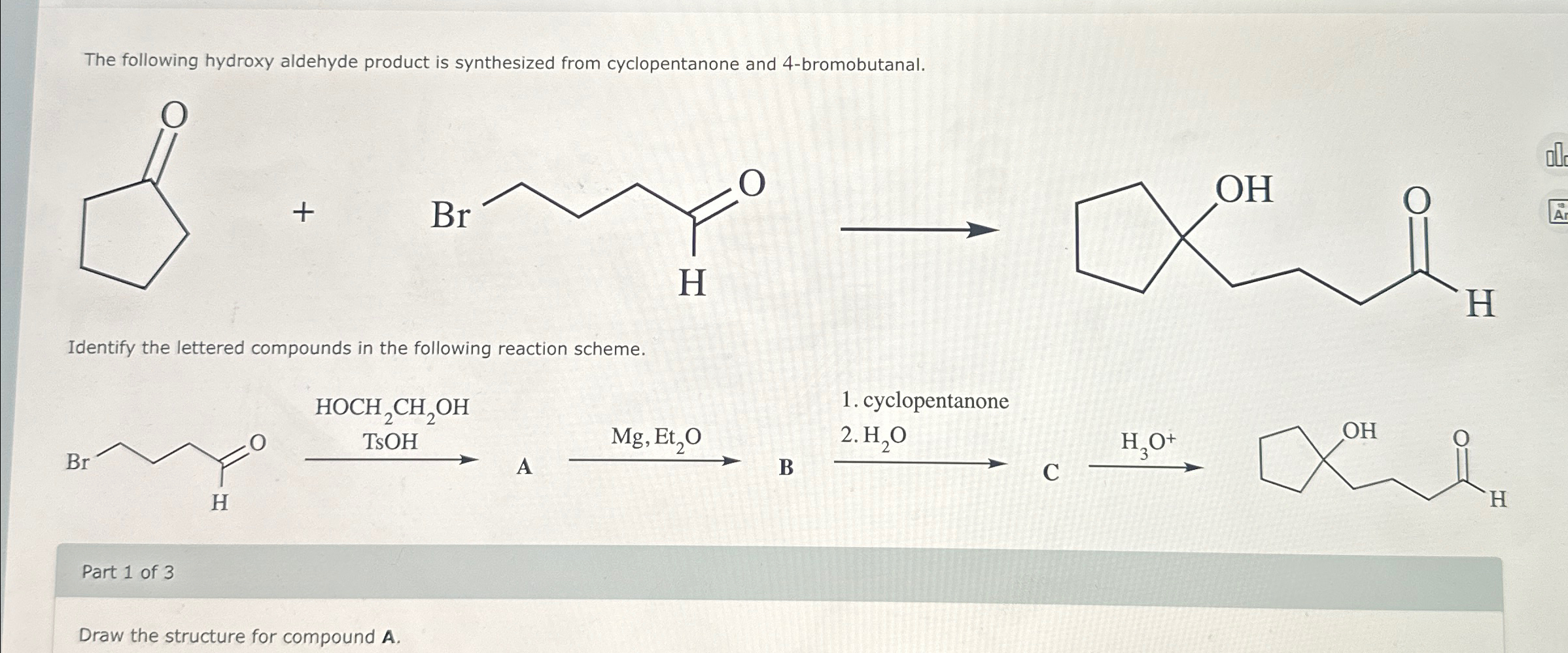 Solved The following hydroxy aldehyde product is synthesized | Chegg.com