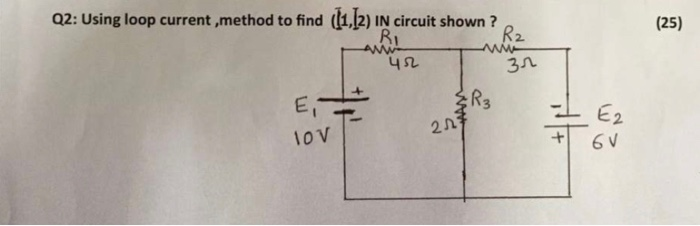 Solved (25) RI We Q2: Using loop current method to find | Chegg.com