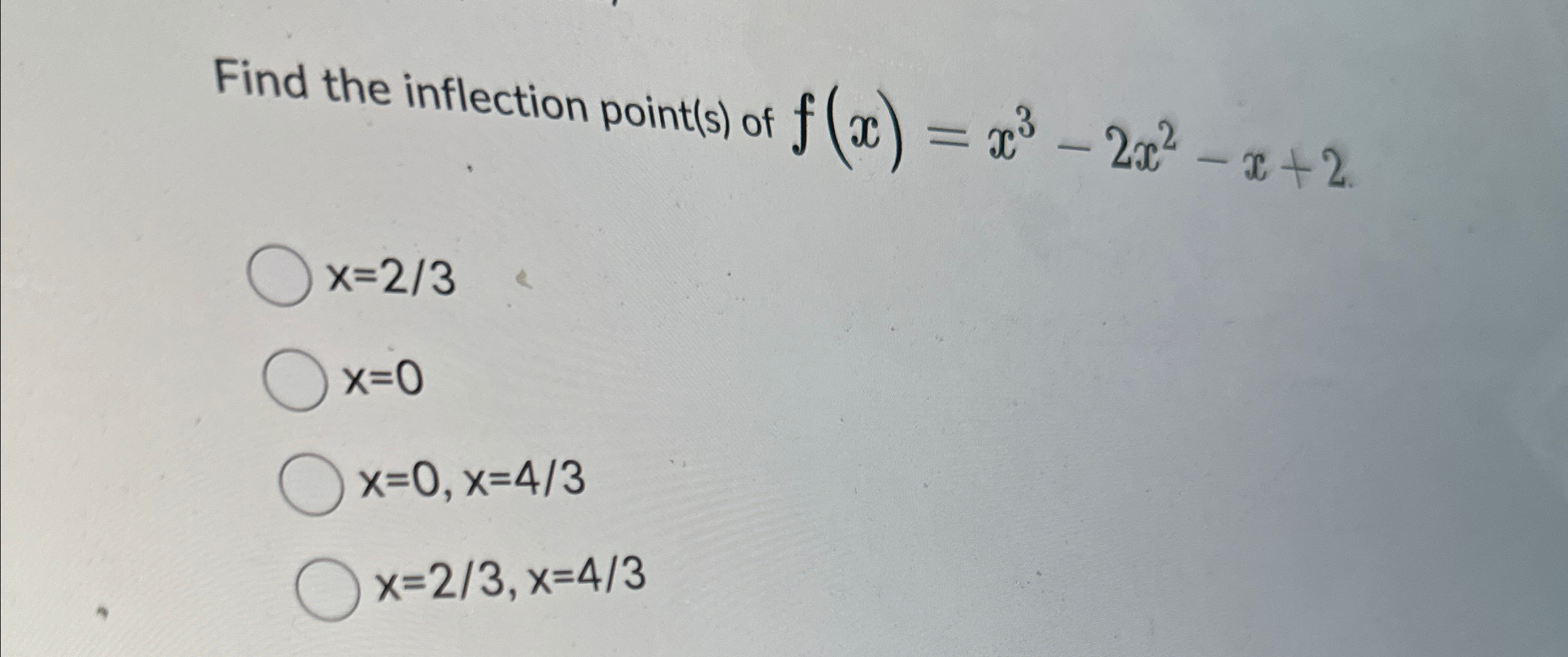 Solved Find the inflection point(s) ﻿of | Chegg.com