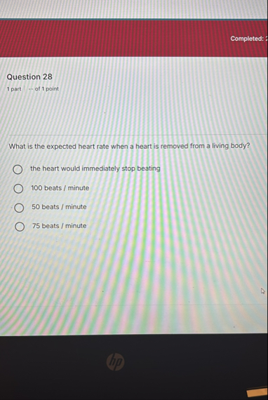 Solved Completed:Question 281 ﻿part -- ﻿of 1 ﻿pointWhat is | Chegg.com