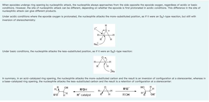 Solved When epoxides undergo ring opening by nucleophilic | Chegg.com