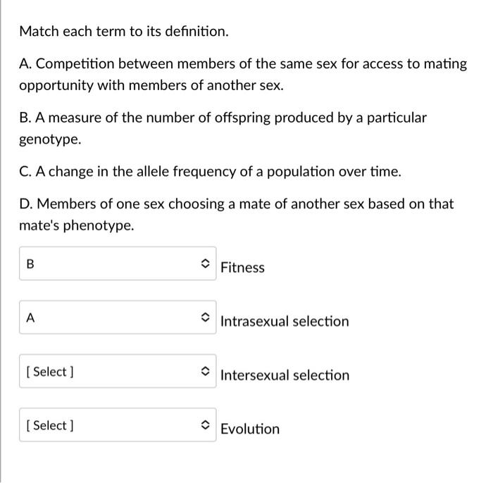 Solved Match each term to its definition. A. Competition | Chegg.com