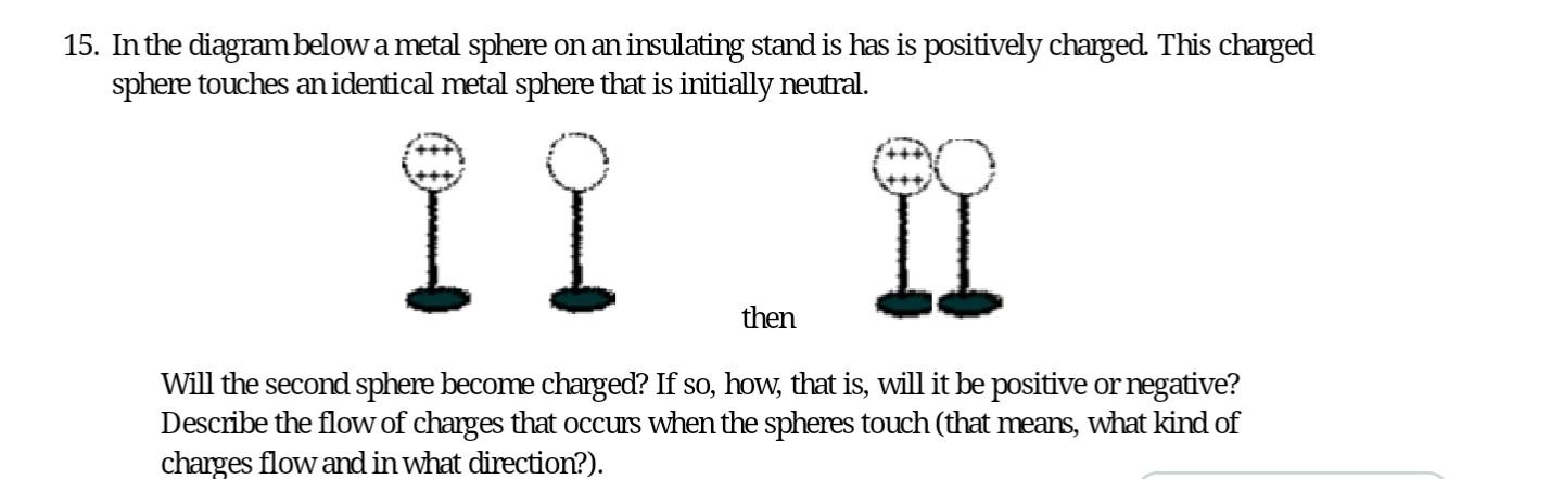 Solved 5. In the diagram below a metal sphere on an | Chegg.com