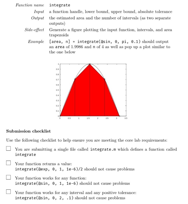 (Solved) : Lab 7 Adaptive Integrals Task Write Function Calculates ...