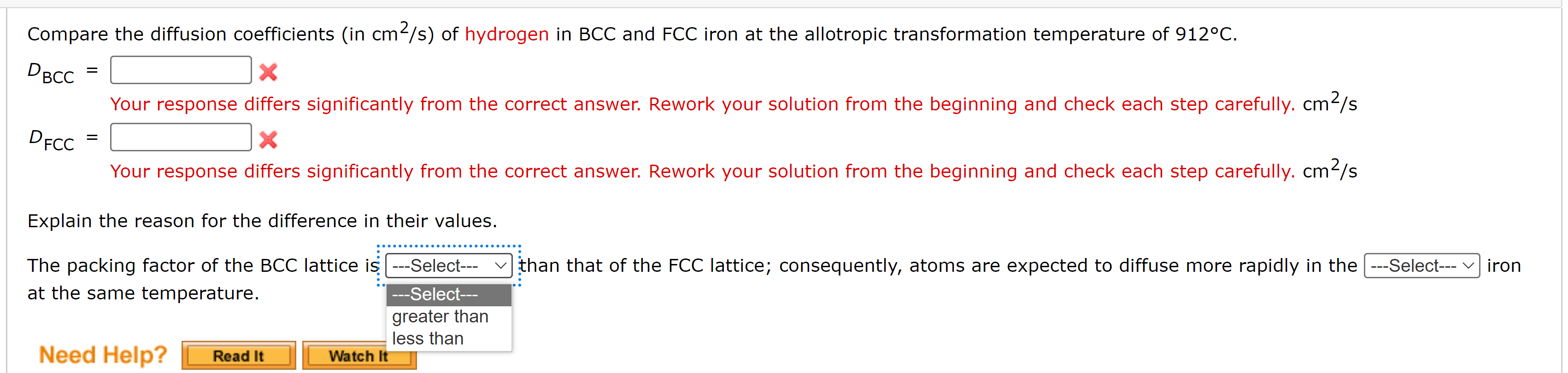 Solved Compare the diffusion coefficients of hydrogen | Chegg.com
