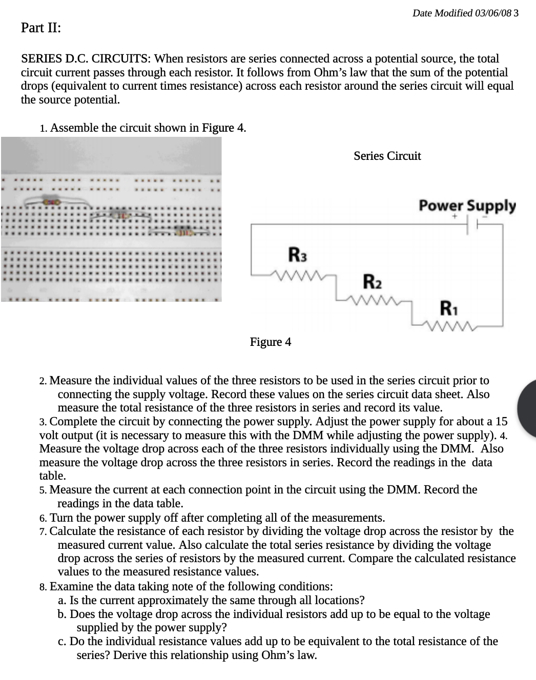 Solved E4b: Simple D.C. Circuits Introduction: An oft | Chegg.com