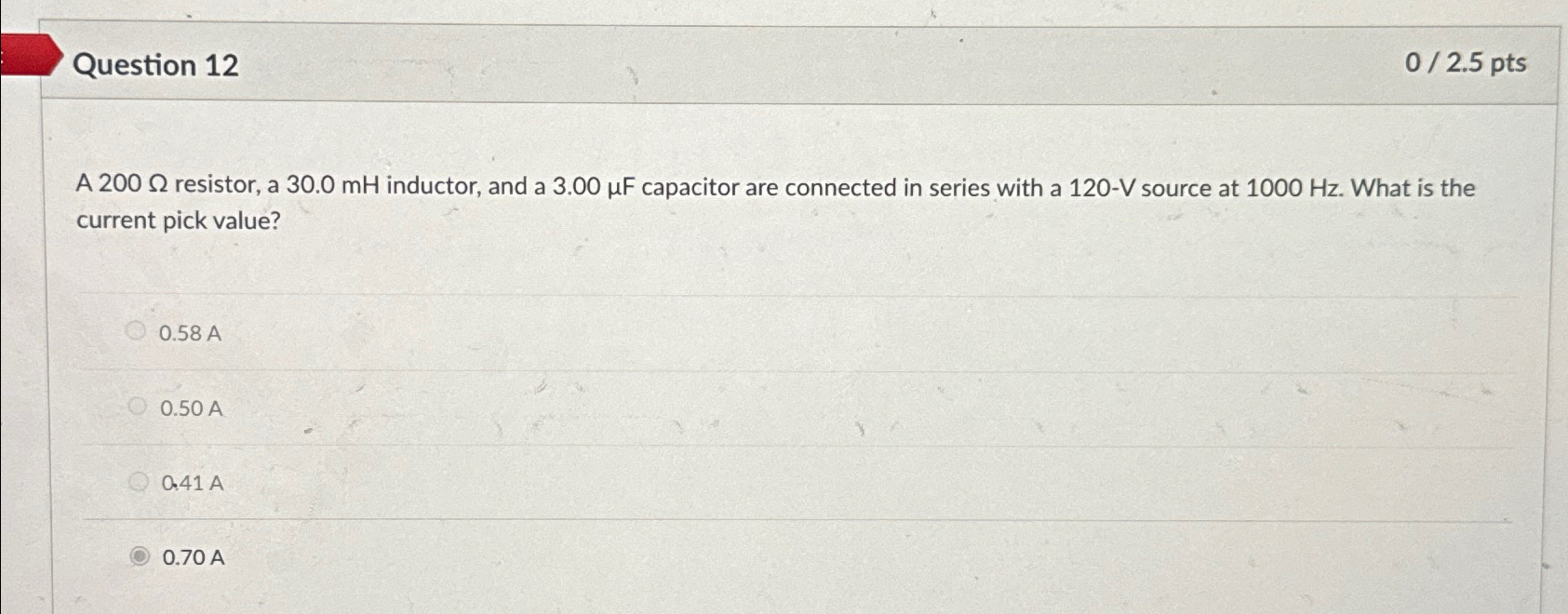 Solved Question 1202.5ptsA 200Ω ﻿resistor, a 30.0mH | Chegg.com