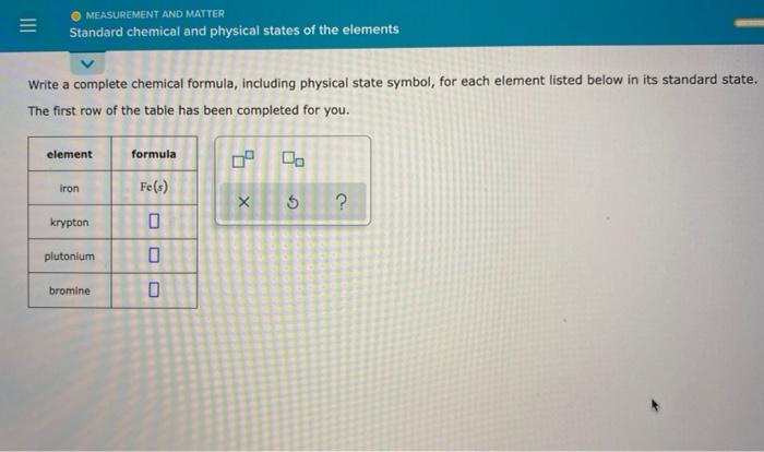 Solved MEASUREMENT AND MATTER Standard chemical and physical | Chegg.com