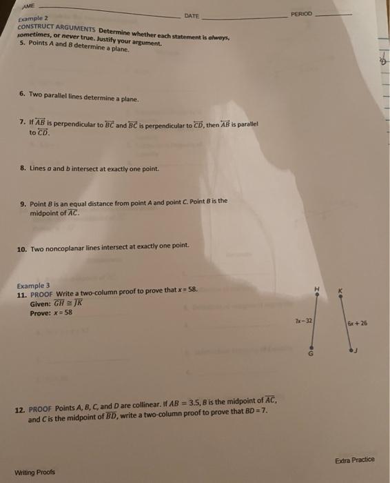 Solved Bxample 2 CONSTRUCT ARGUMENTS Determine whether each | Chegg.com