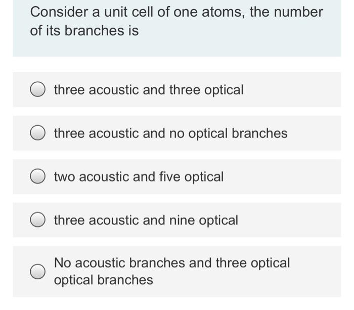 Solved Consider a unit cell of one atoms, the number of its | Chegg.com