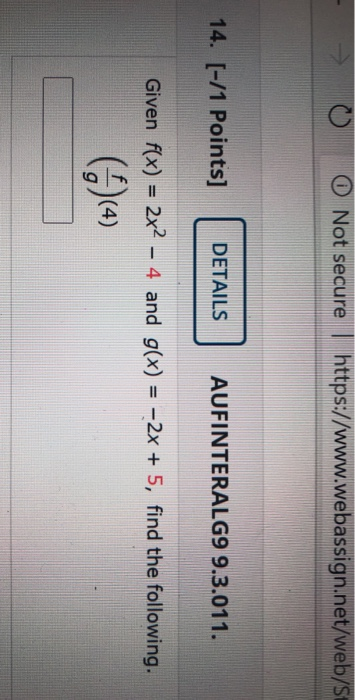 Solved Not secure https://www.webassign.net/web/S 14. [-/1 | Chegg.com