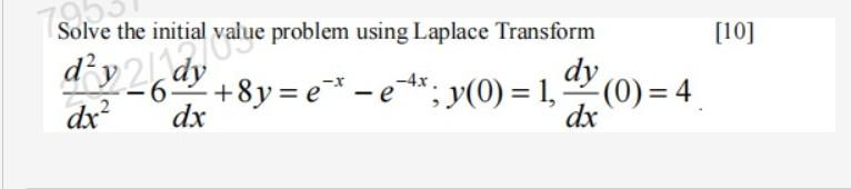 Solved Solve The Initial Value Problem Using Laplace 4563