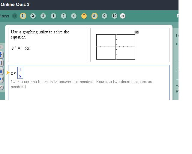 Solved Use a graphing utility to solve the equation. ex = | Chegg.com