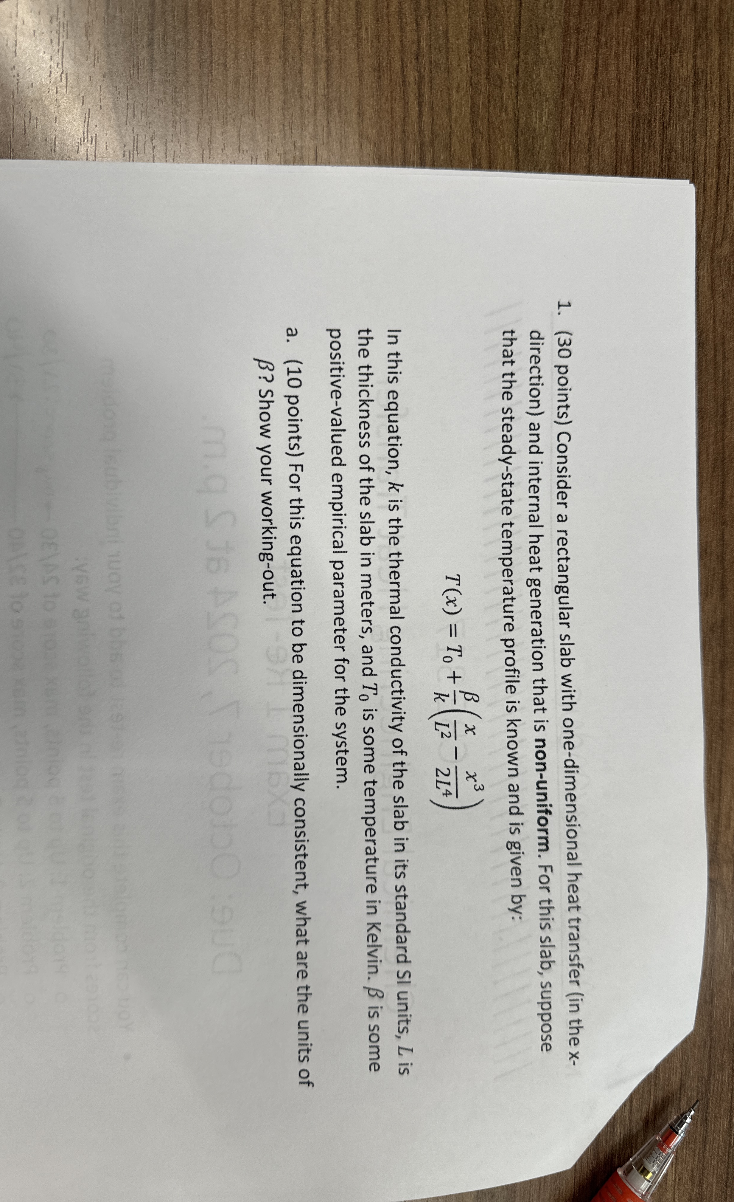 Solved ( 30 ﻿points) ﻿Consider a rectangular slab with | Chegg.com
