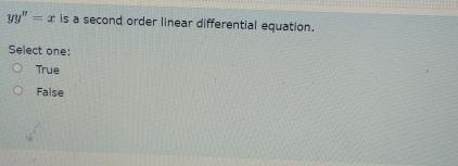 Solved yy''=x ﻿is a second order linear differential | Chegg.com