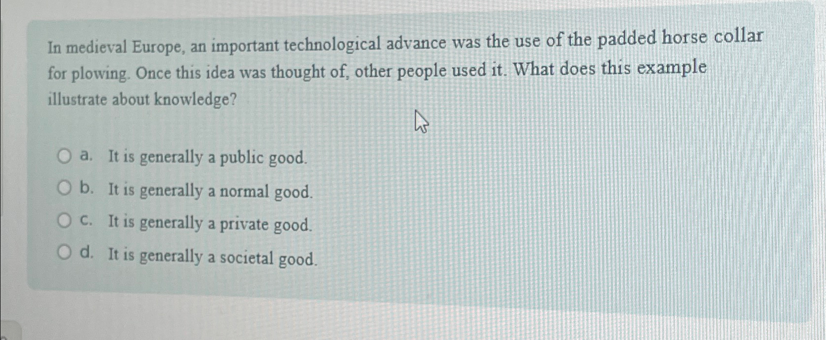 Solved In medieval Europe, an important technological | Chegg.com