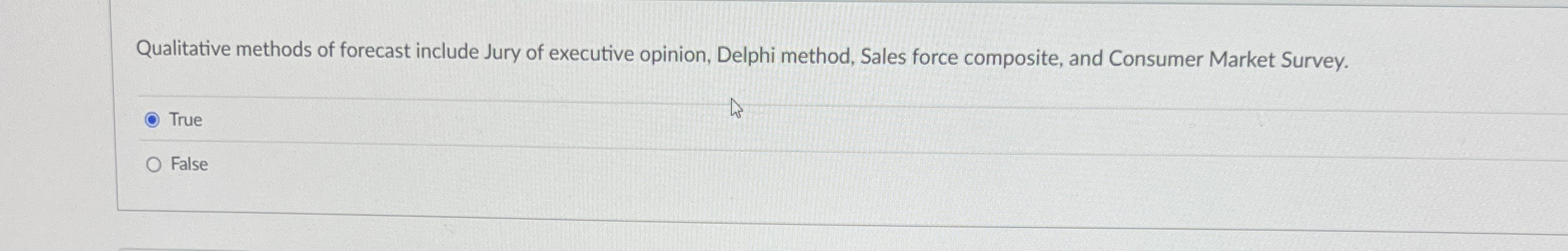 Solved Qualitative methods of forecast include Jury of | Chegg.com