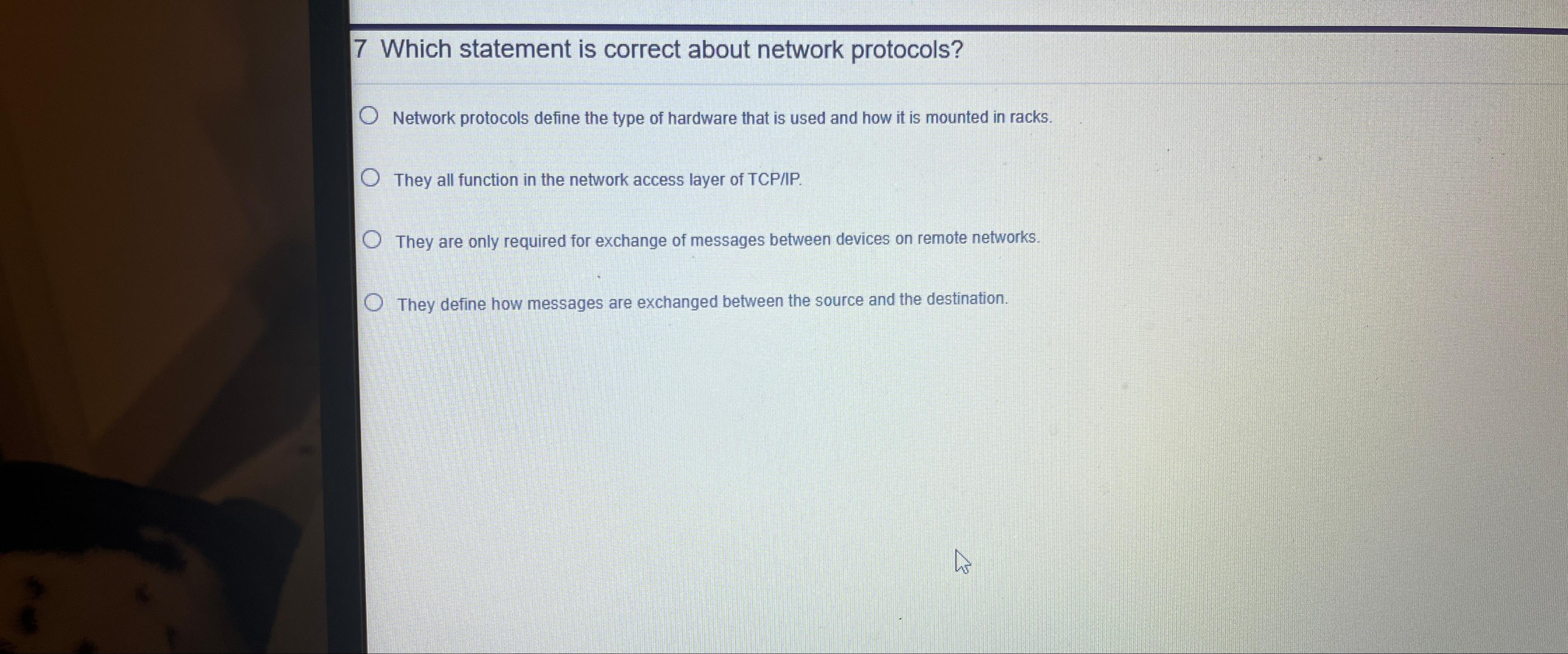 Solved 7 ﻿Which statement is correct about network | Chegg.com