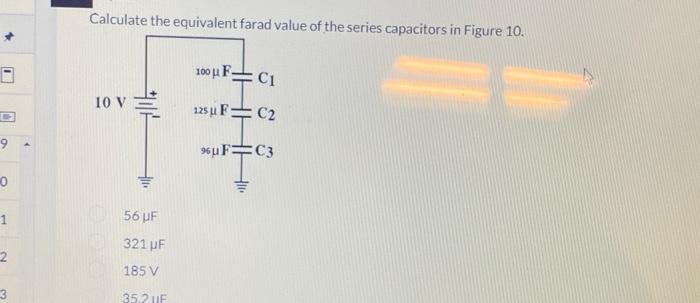 Solved Calculate the equivalent farad value of the series | Chegg.com