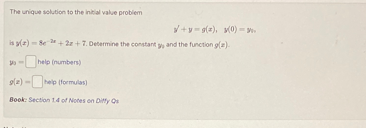 Solved The unique solution to the initial value | Chegg.com