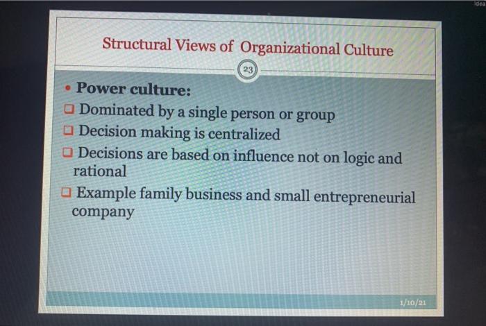 Solved Differentiate between power culture, role culture and | Chegg.com