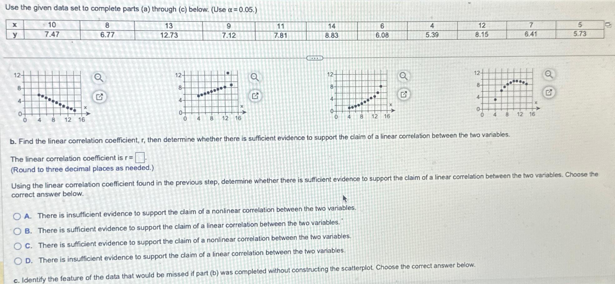Solved Use the given data set to complete parts (a) ﻿through | Chegg.com