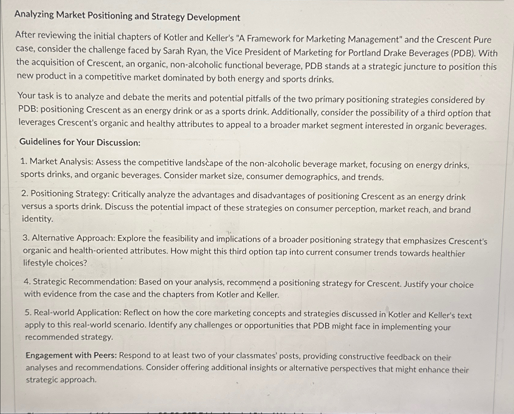 Solved Analyzing Market Positioning and Strategy | Chegg.com