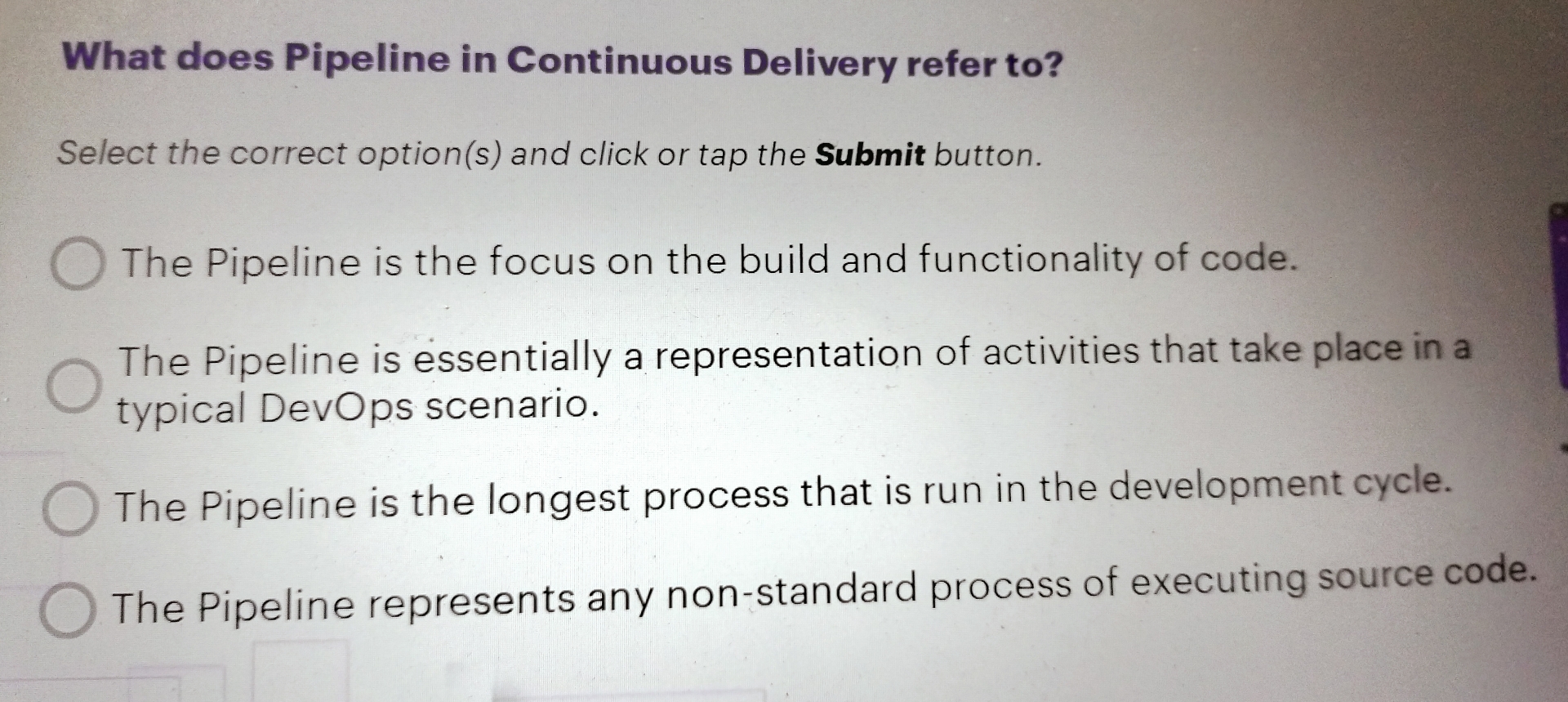 Solved What does Pipeline in Continuous Delivery refer | Chegg.com
