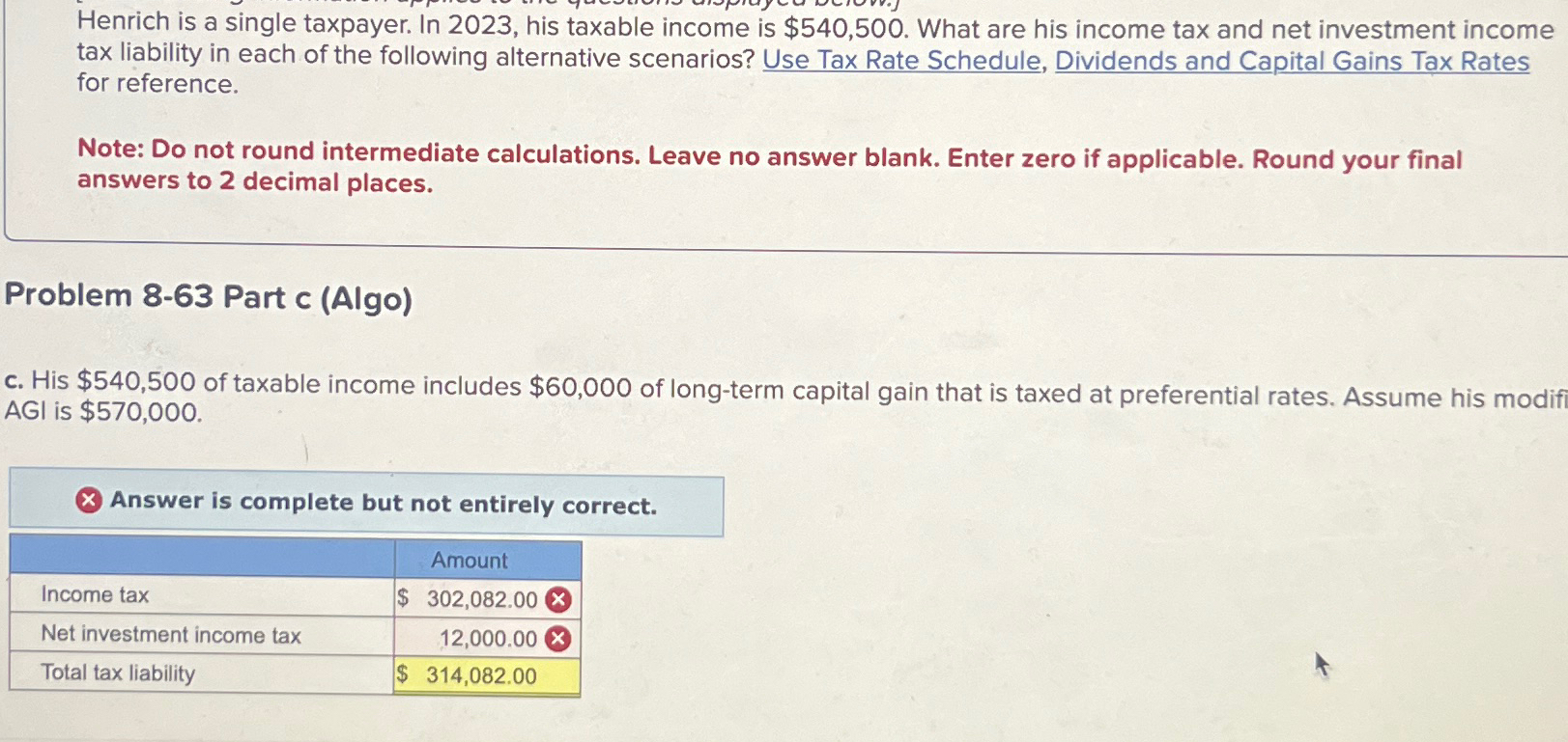 Henrich is a single taxpayer. In 2023 , ﻿his taxable | Chegg.com